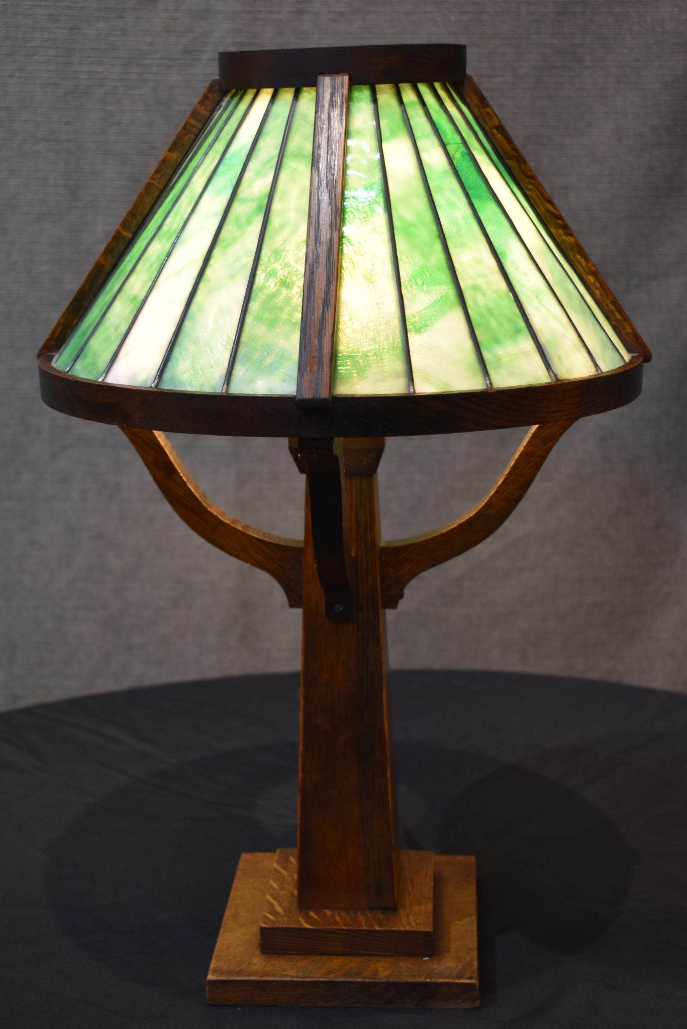 Round Mission Oak Lamp | Memory Lane Antiques
